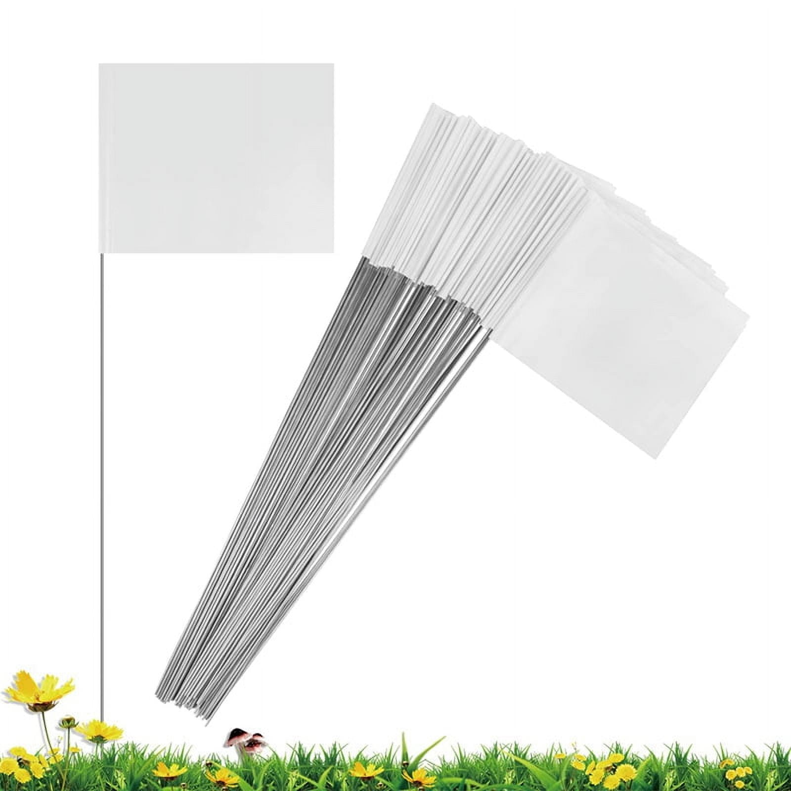 50Pack Marking Flags, White Yard Flags 15x4x5Inch, Marker Lawn Markers ...