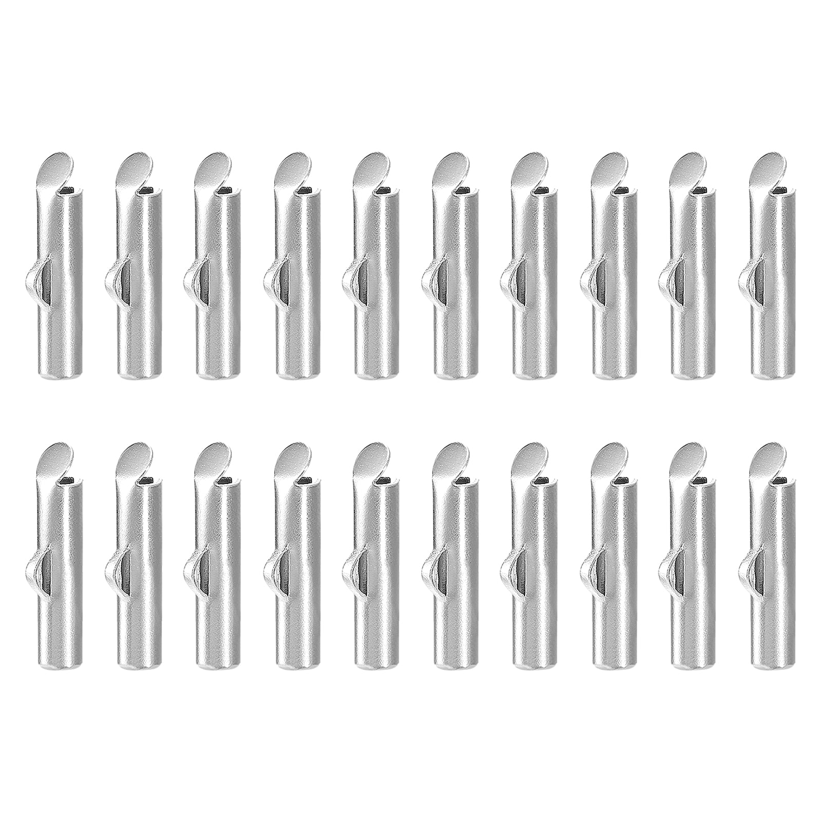 50Pack Slide on End Clasps, 13mm Tube Ball Bead Slider Crimp Ends ...