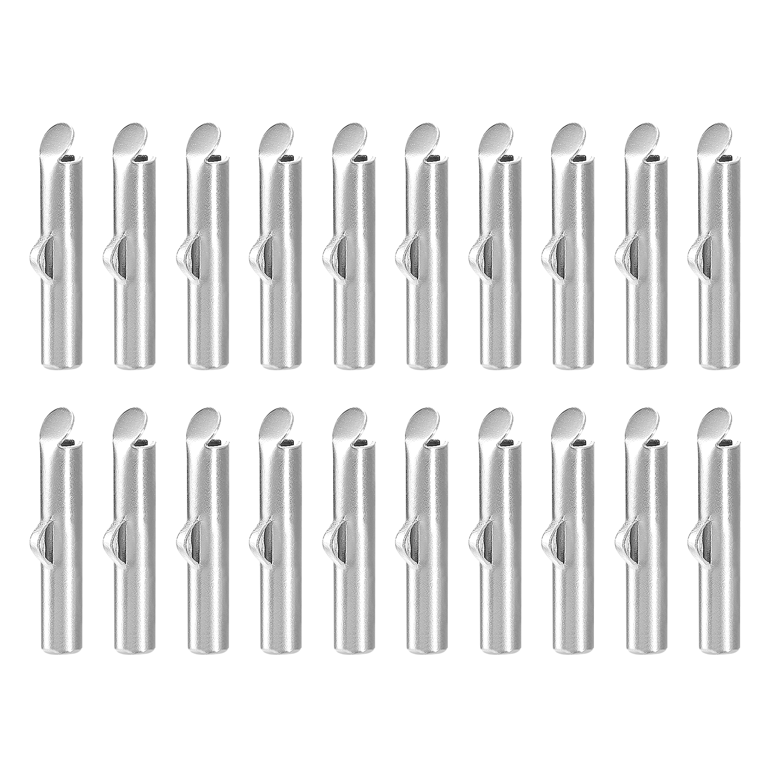 50Pack Slide on End Clasps, 16mm Tube Ball Bead Slider Crimp Ends ...