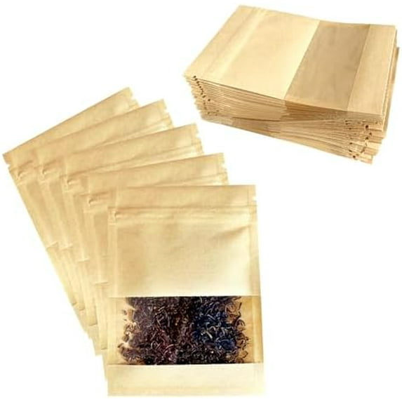 50Pack Small Resealable Coin Envelopes Bags with Clear Window Mini ...
