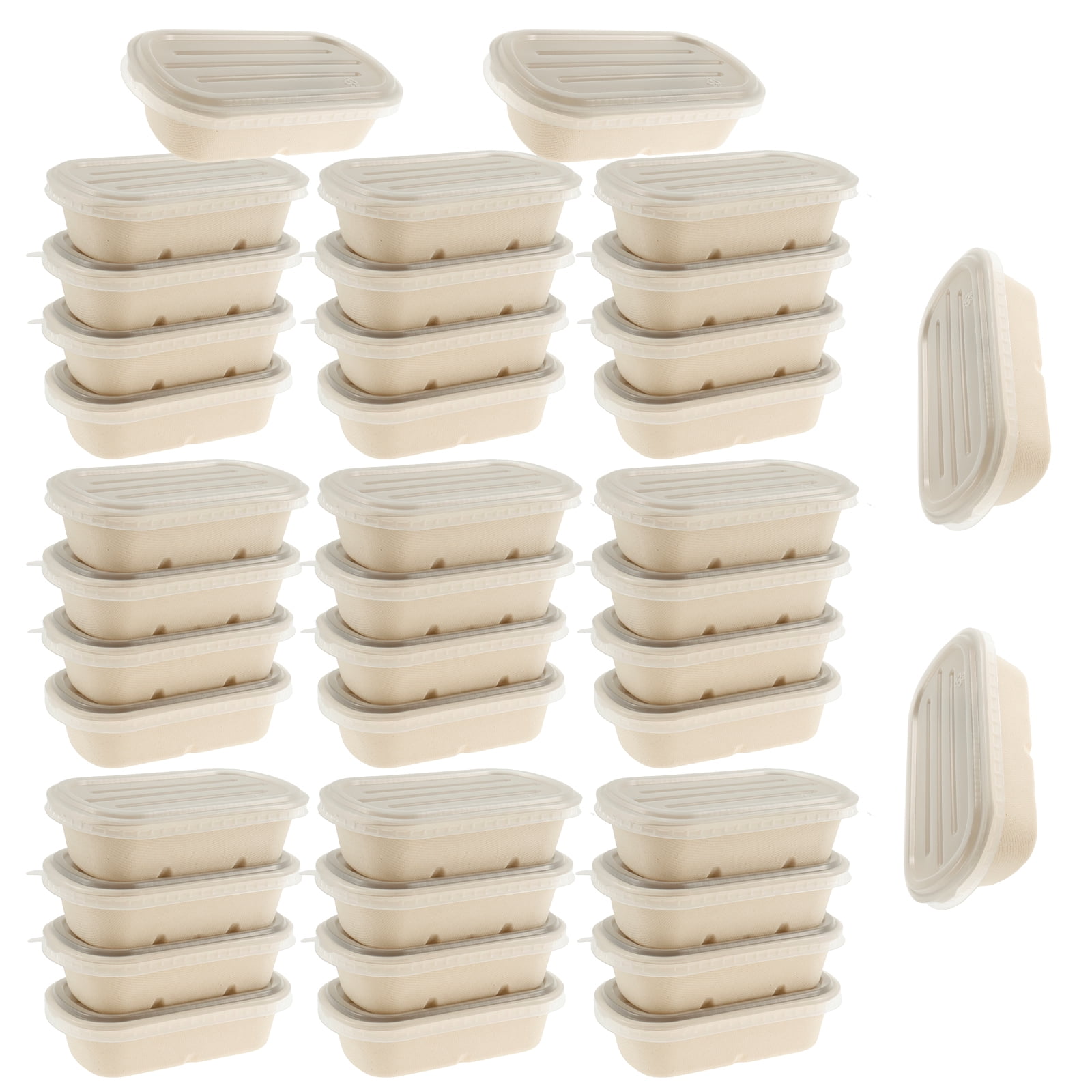 50Pack Take Out Food Containers Paper Meal Prep Bowls with PP Lids ...