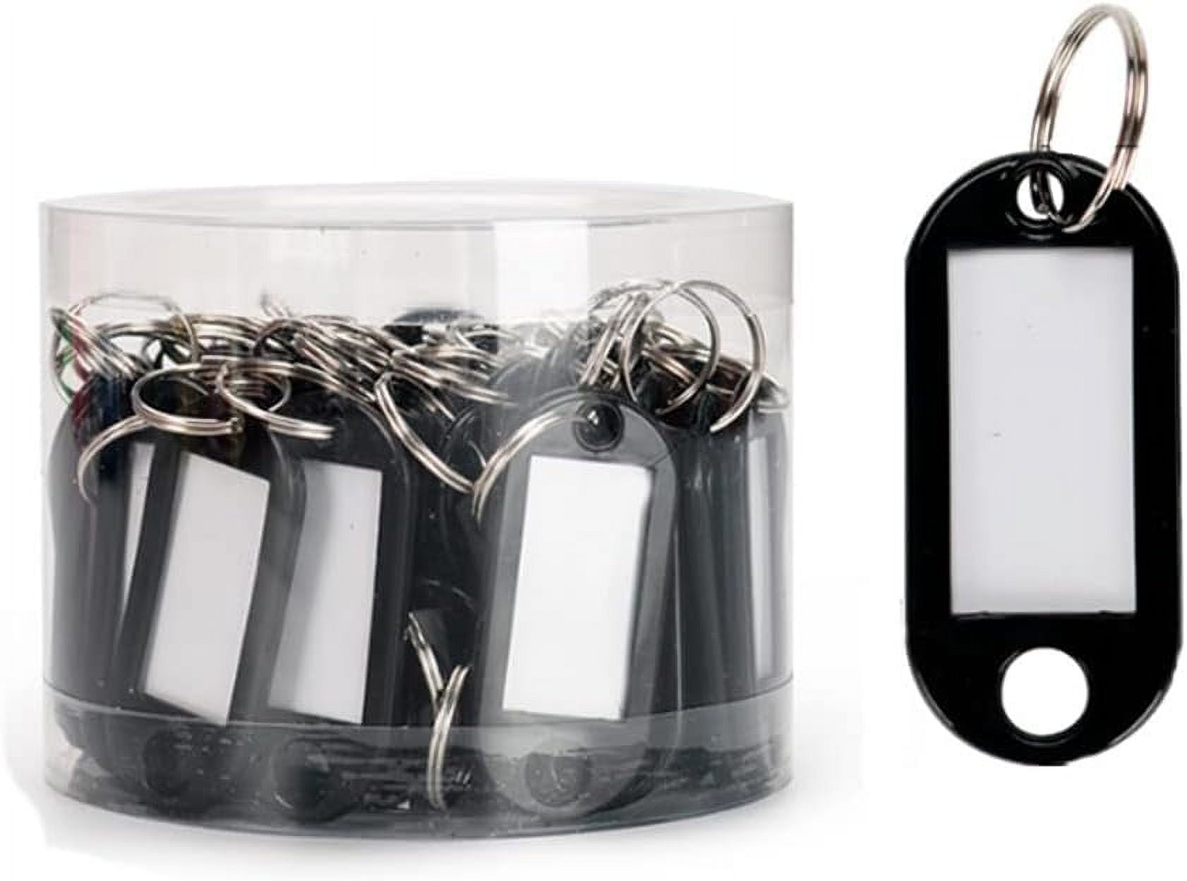 50Pack Tough Plastic Key Tags with Label Window ID Luggage tag with ...