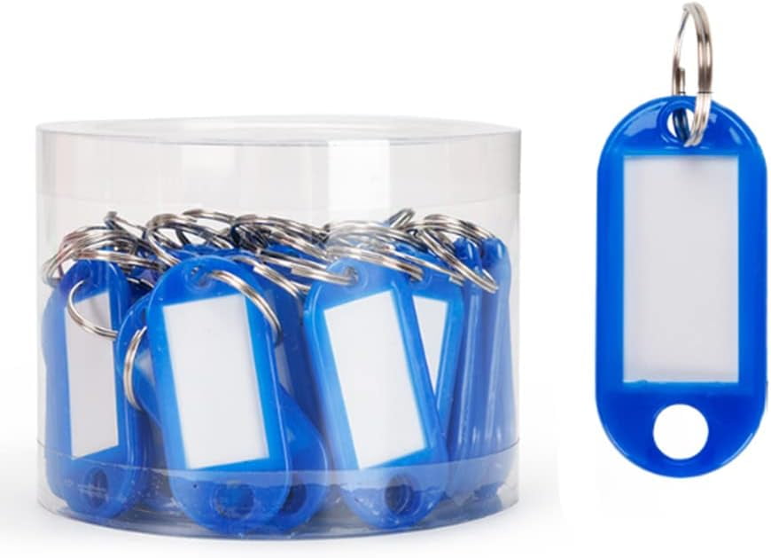 50Pack Tough Plastic Key Tags with Label Window ID Luggage tag with ...