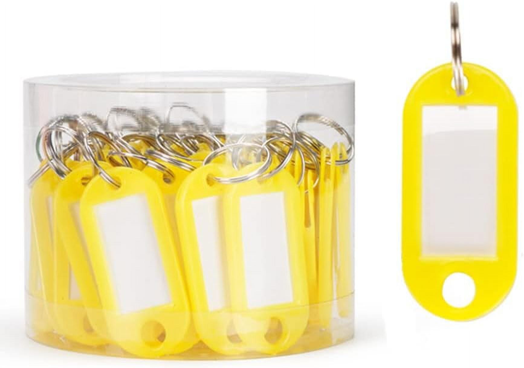 50Pack Tough Plastic Key Tags with Label Window ID Luggage tag with ...