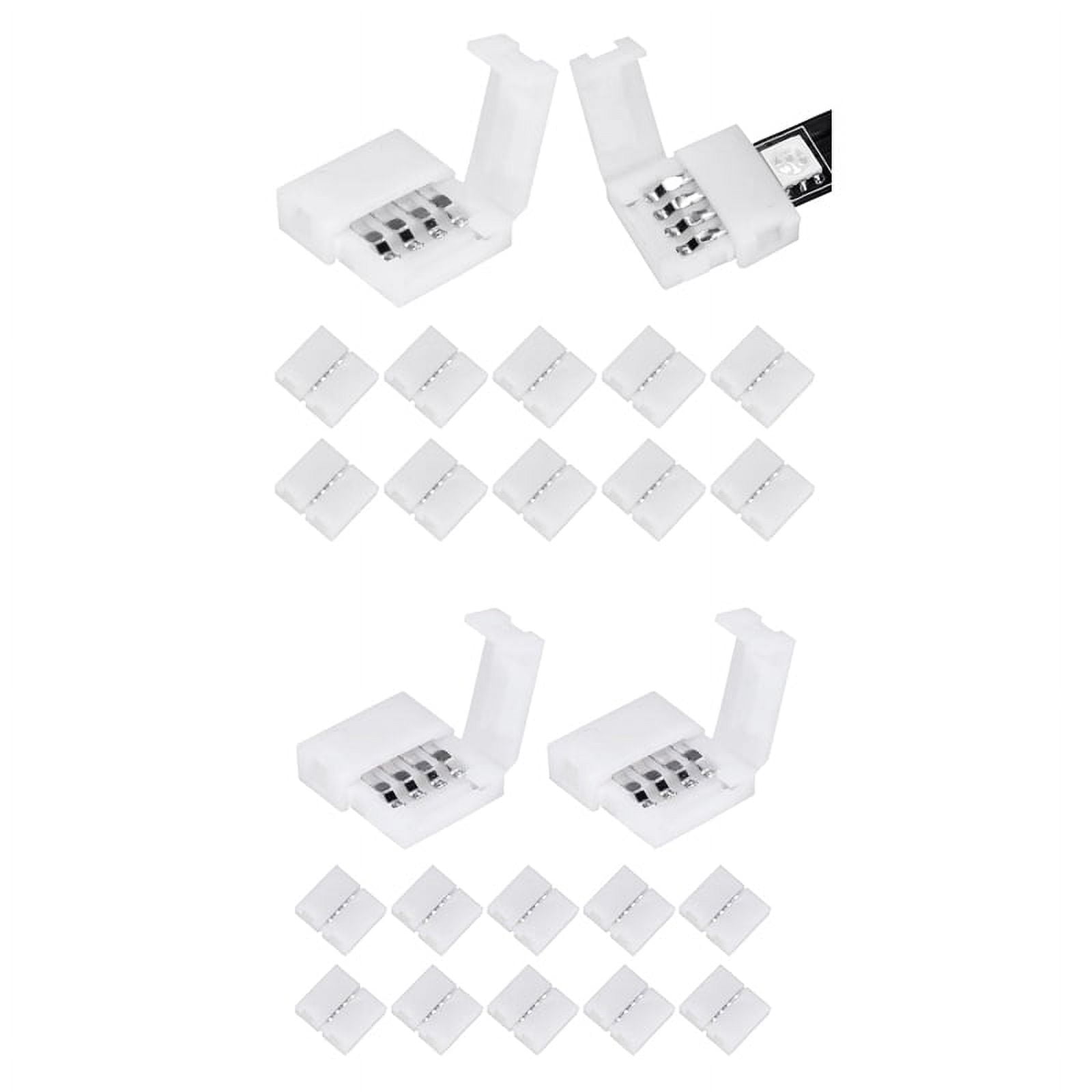 50Packs 4-Pin RGB LED Light Strip Connectors 10mm & 50Packs 4-Pin RGB ...