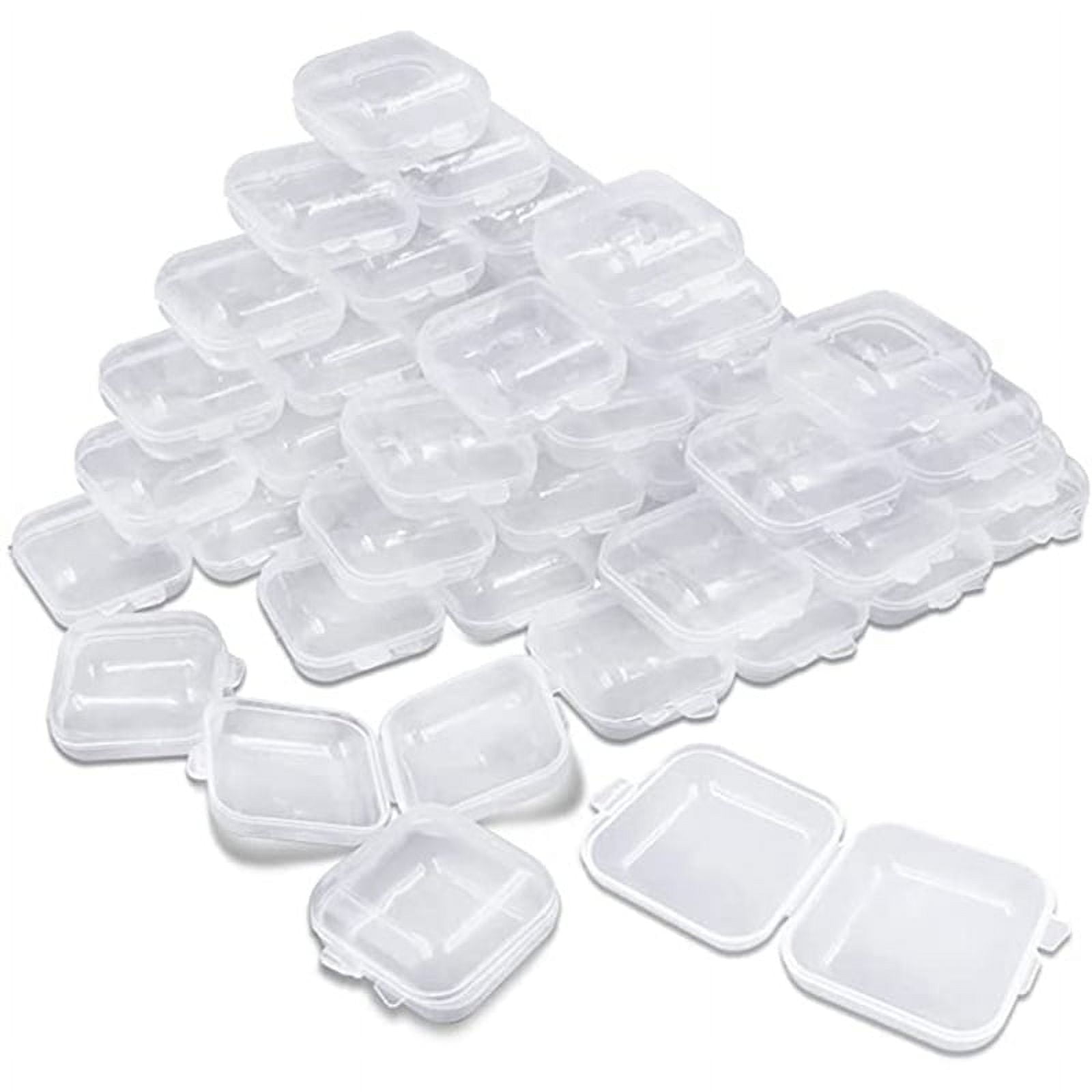 50Packs Small Clear Plastic Storage Containers,Mixed Empty Mini, Case ...
