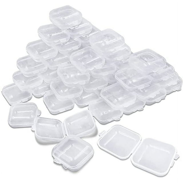 50Packs Small Clear Plastic Storage Containers,Mixed Empty Mini, Case ...