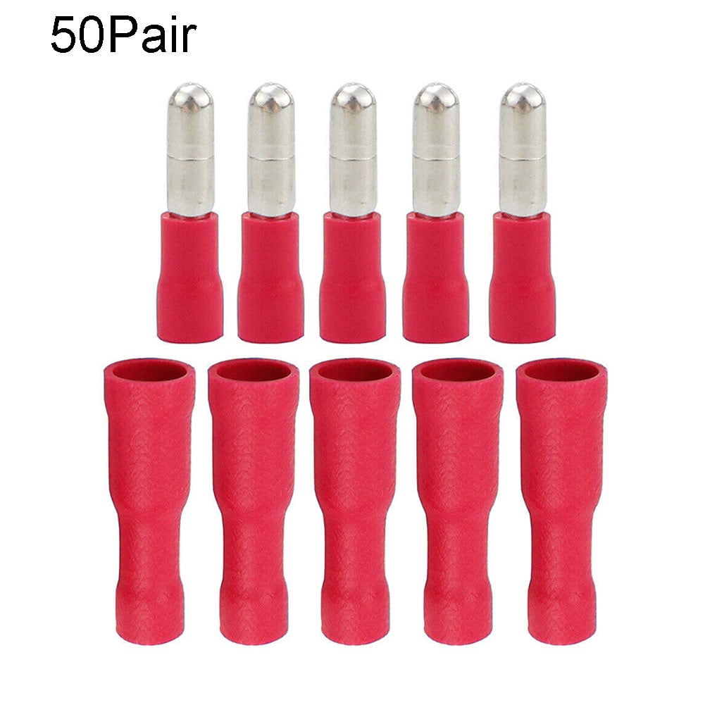 50Pair Wire and Cable Female and Male Butt Connectors Insulated Crimp ...