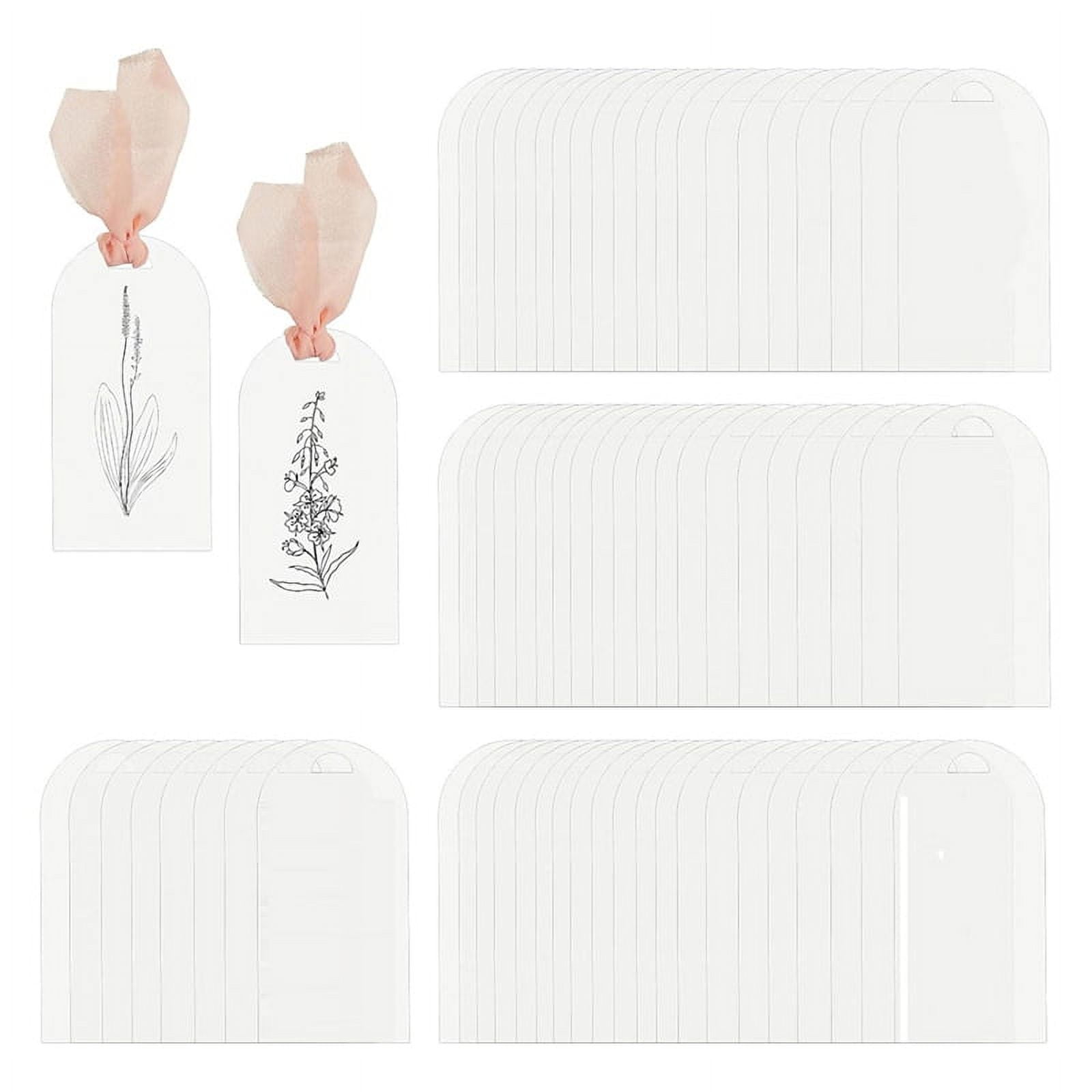 50Pc Acrylic Place Cards Wedding Blank Arched Frosted Wedding Reserved ...