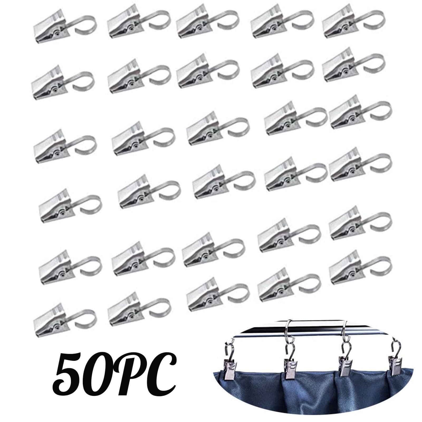 50Pc Curtain Stainless Steel Small Clips, Hook Clips, Large Clips, Bath ...
