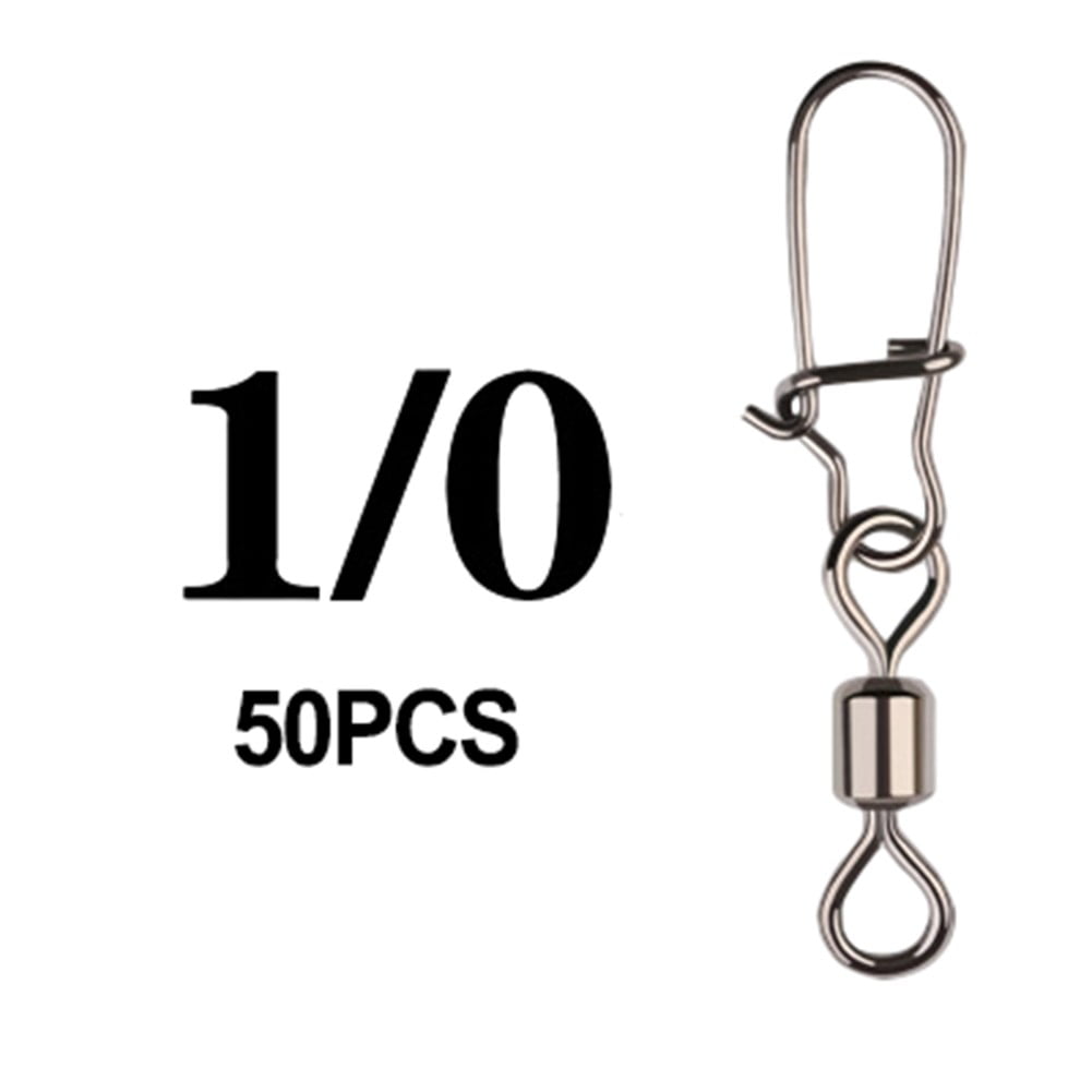 50Pc Fishing Tackle Snap Swivels Fishing Hook Lure Connector Fishing ...