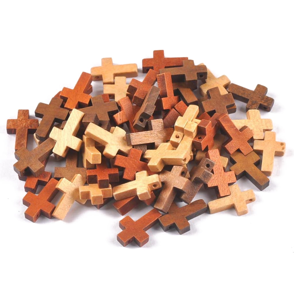 50Pc Wood Handheld Cross Hand Held Palm Cross Prayer Cross Comfort DIY ...