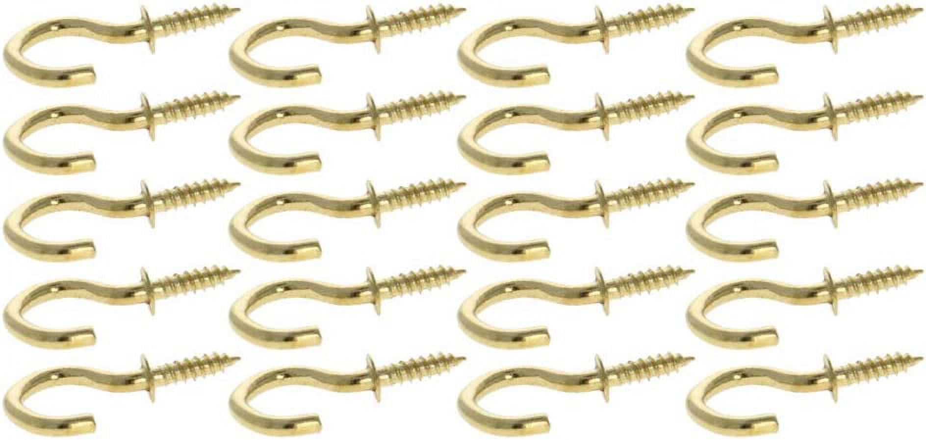 50Pcs 0.94" Length Ceiling Cups Hooks Carbon Steel Screw in Hanger Hook ...