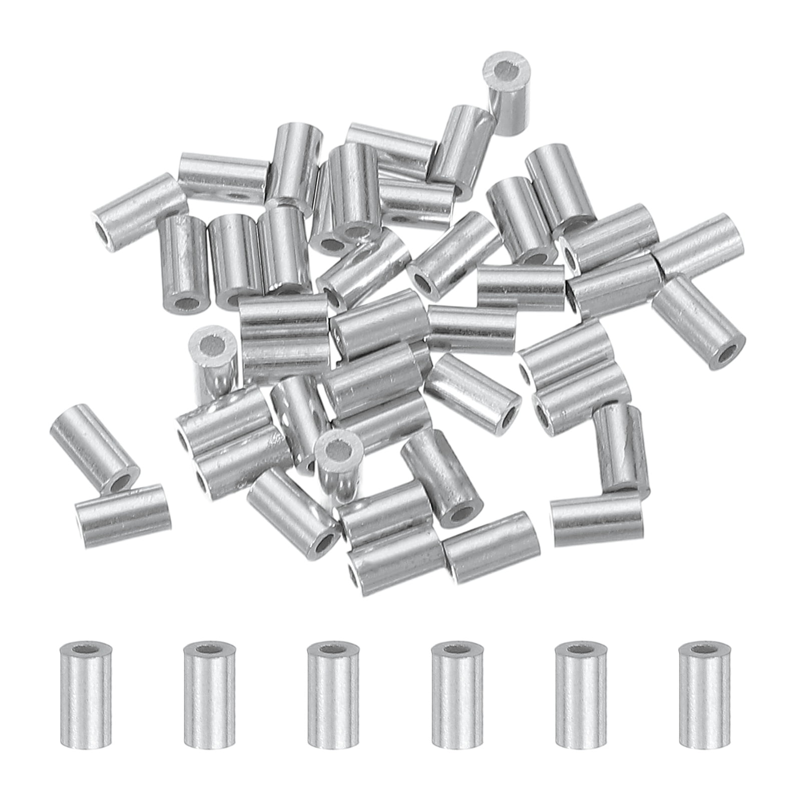 50Pcs 1/32" Aluminum Crimping Loop Sleeve for Wire Rope and Cable ...