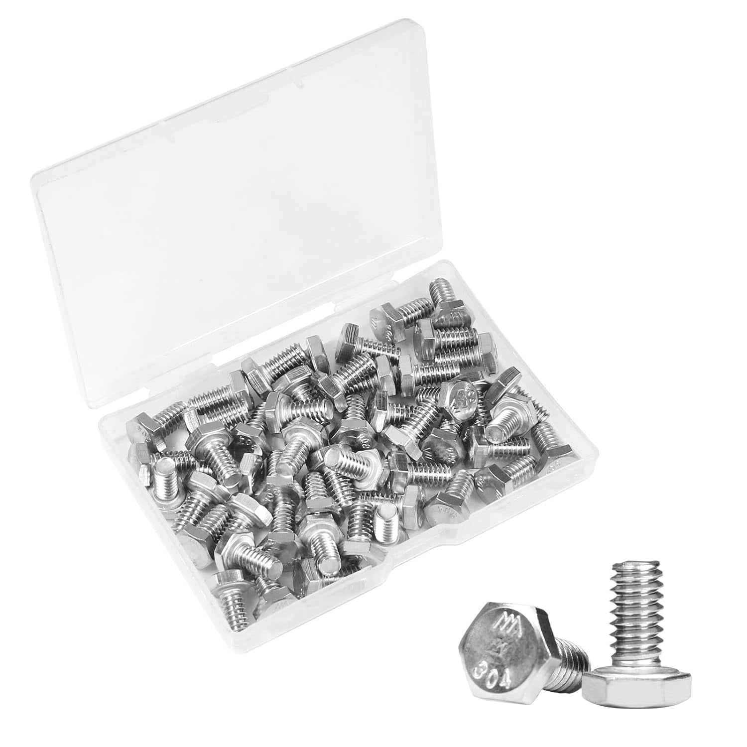 50Pcs 1/4-20 x 1/2" Hex Bolts,1/4"-20 Hex Head Cap Screws Hexagon Bolts ...