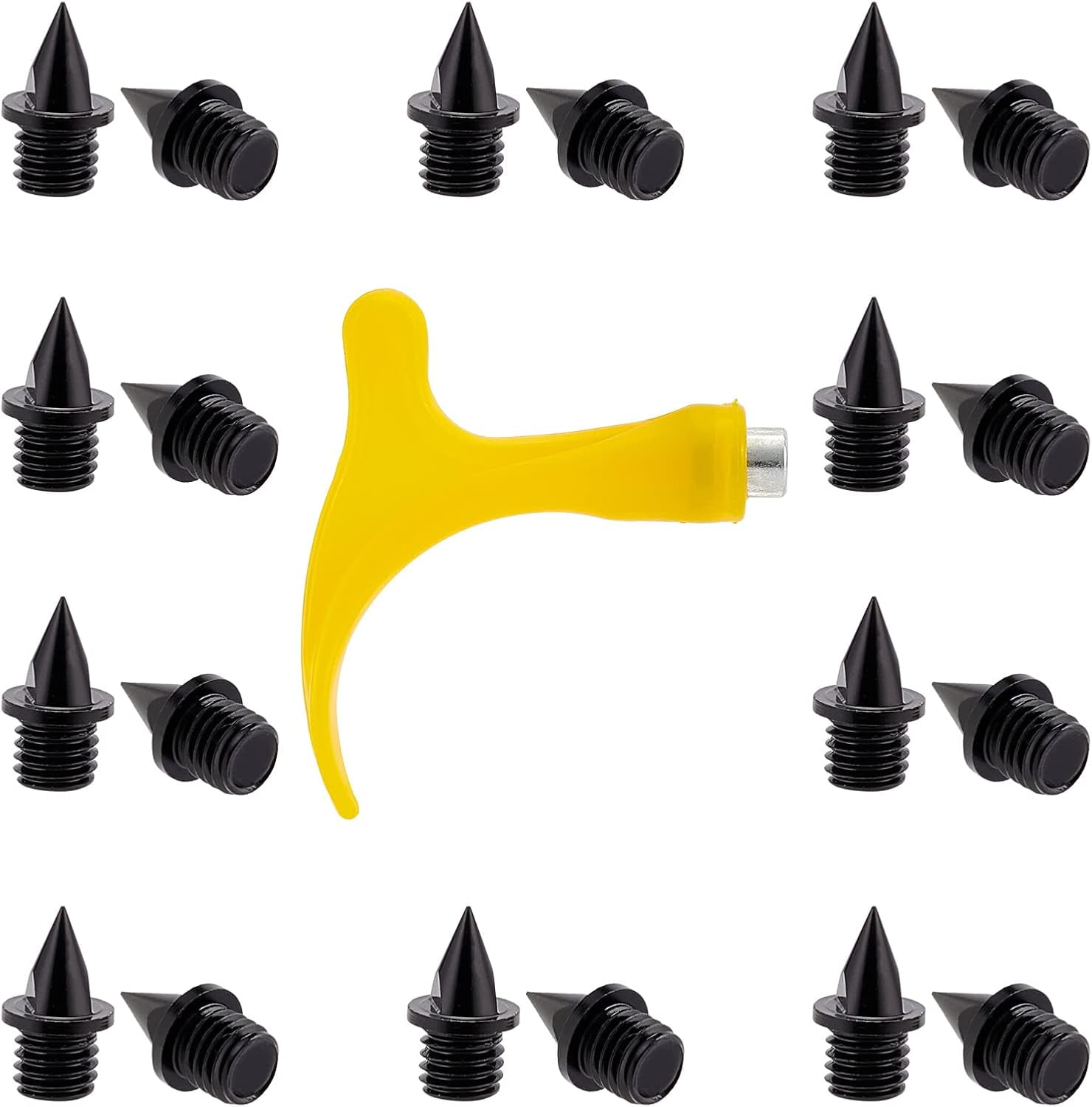 50Pcs 1/4 Inch Track Spikes Hard Steel Track Replacement Pyramid Spikes ...