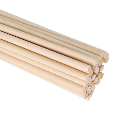 50 Pcs Dowel Rods, 1/2 x 12 Inch Wooden Dowels Craft Wood Sticks ...