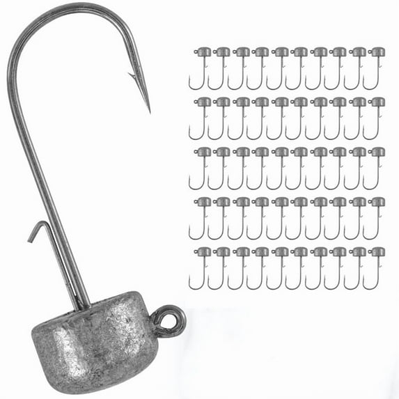 50Pcs 1/8 3/16 1/4 1/2 oz Mushroom Ned Rig Jig Head Hook Bass Crappie ...