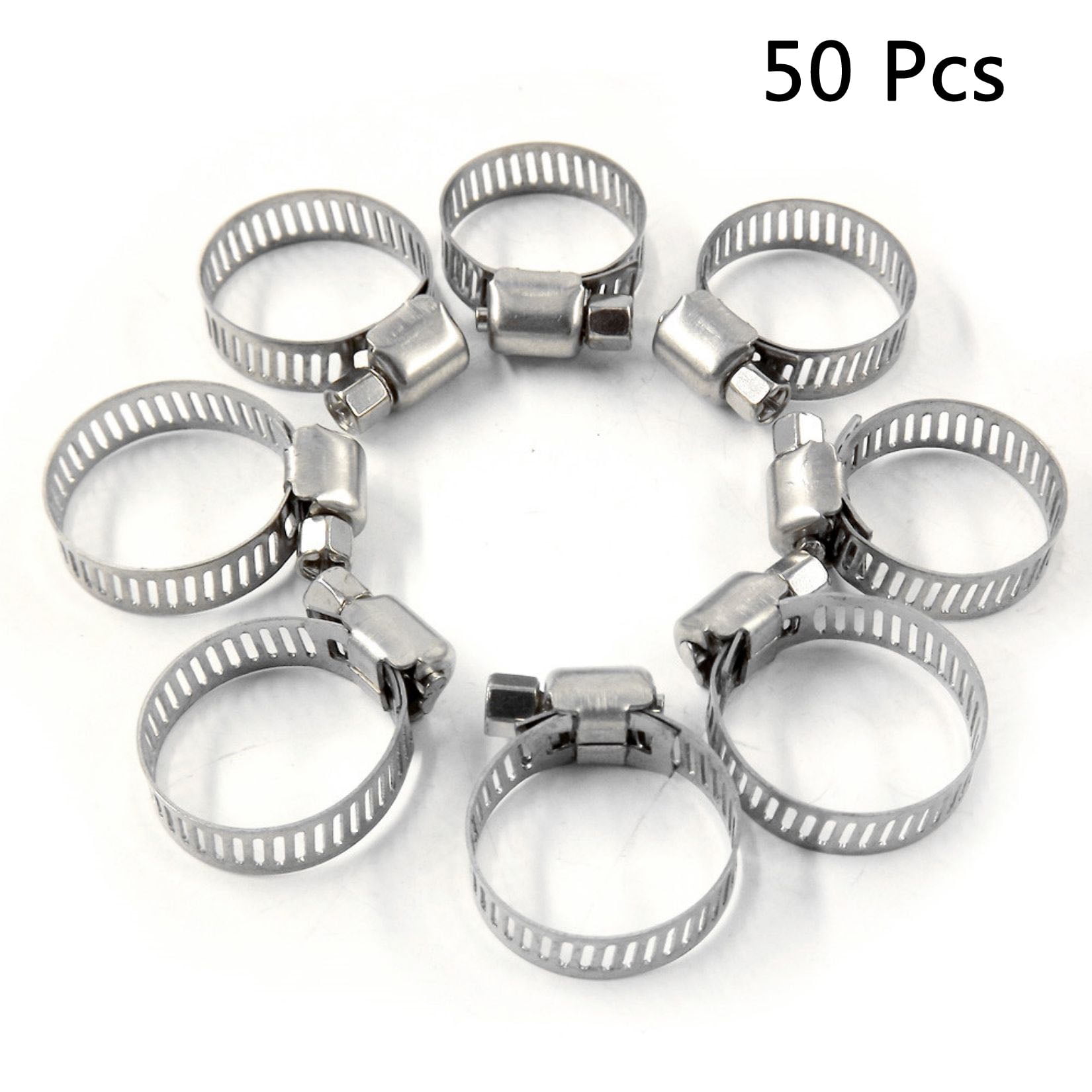 50Pcs 1 inch Pinch Clamps Rings Stainless Steel Crimp Pinch Fitting ...