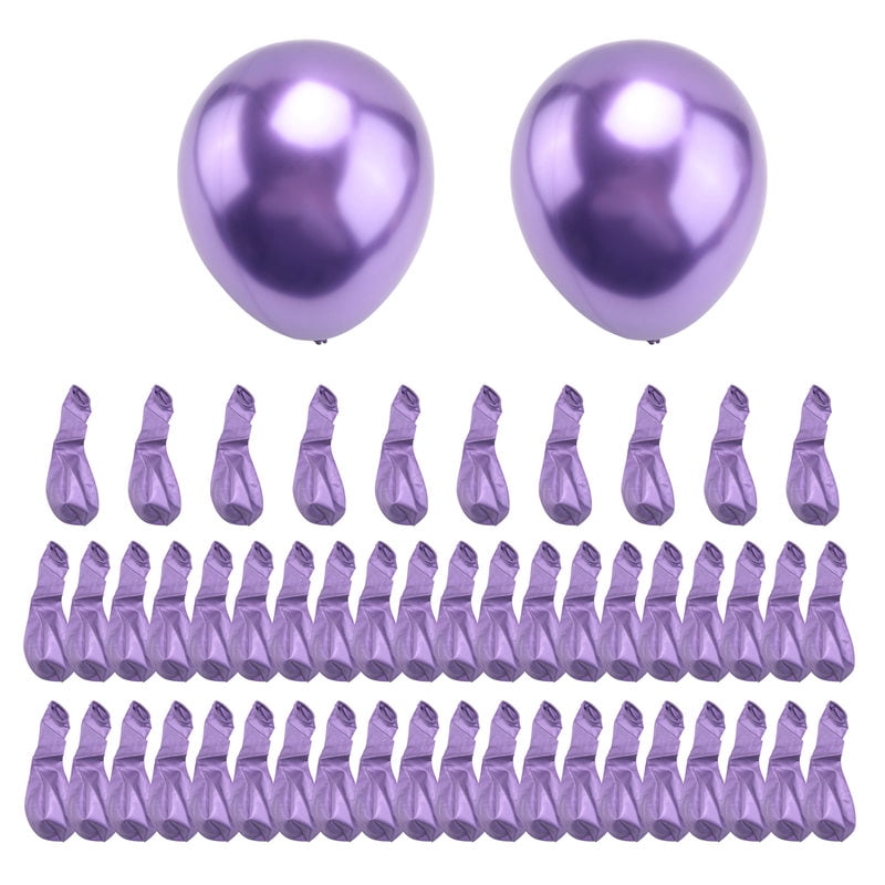 50Pcs 10 Inch Metallic Latex Balloons Thick Chrome Glossy Metal Pearl ...