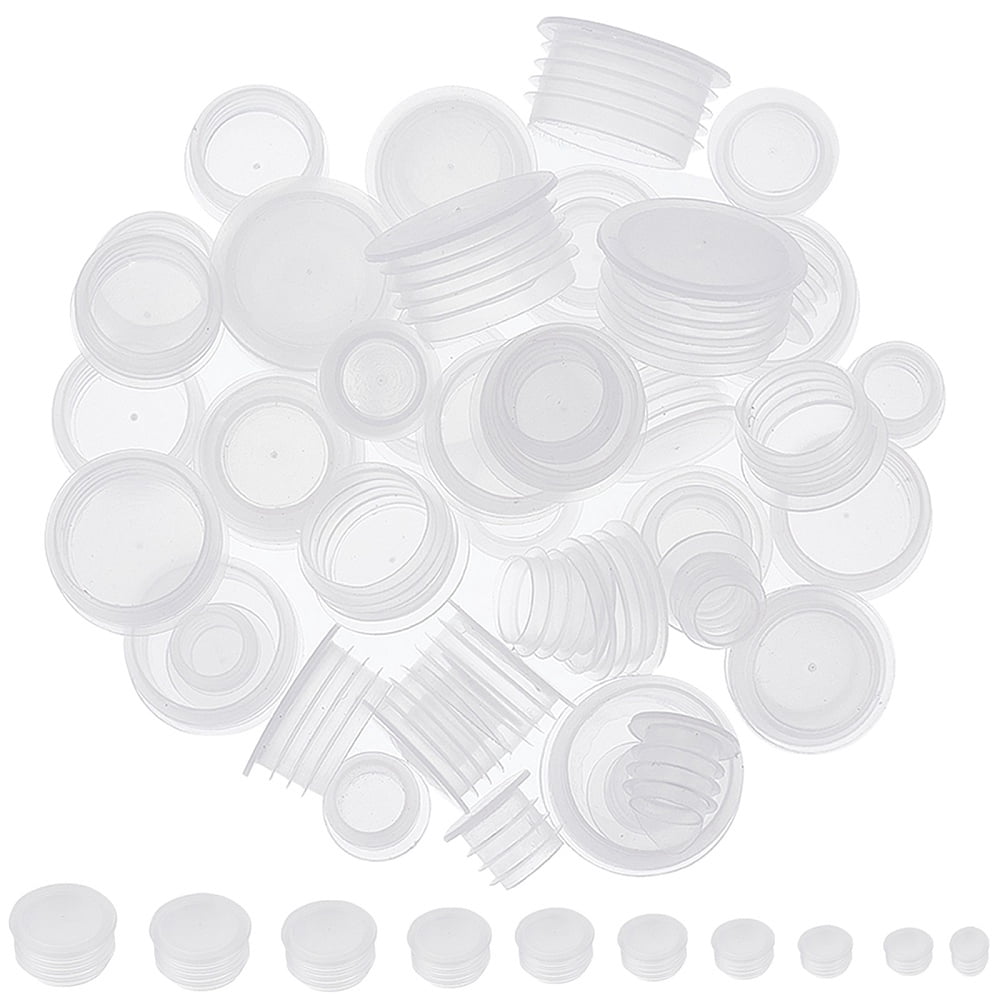50Pcs 10 Style Plastic Bottle Stoppers for Wine Bottle Column White 15 ...