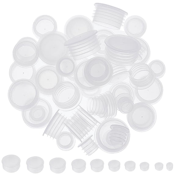 50Pcs 10 Style Plastic Bottle Stoppers for Wine Bottle Column White 15 ...