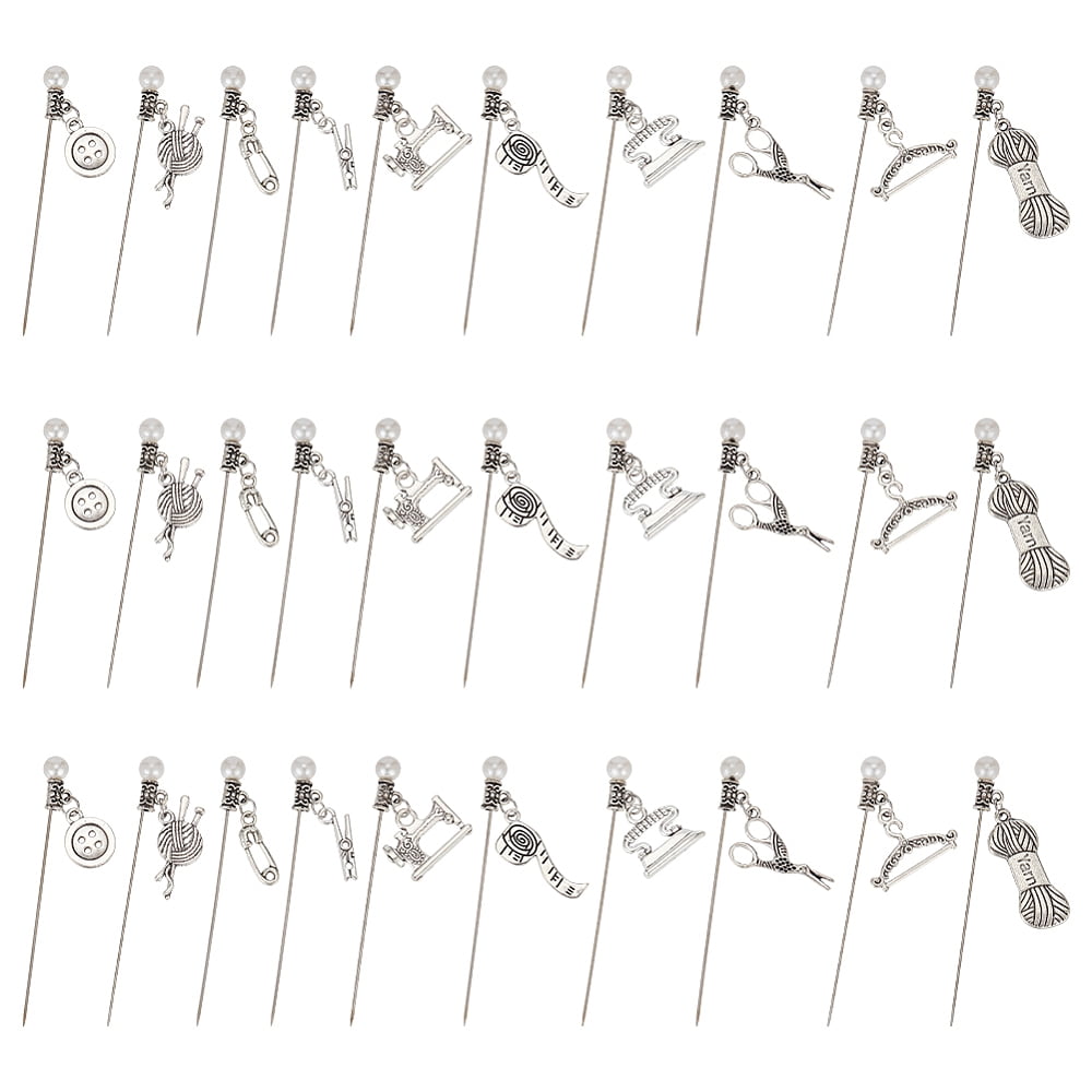 50Pcs 10 Style Sewing Theme Iron Head Pins Straight Sewing Pin for DIY ...