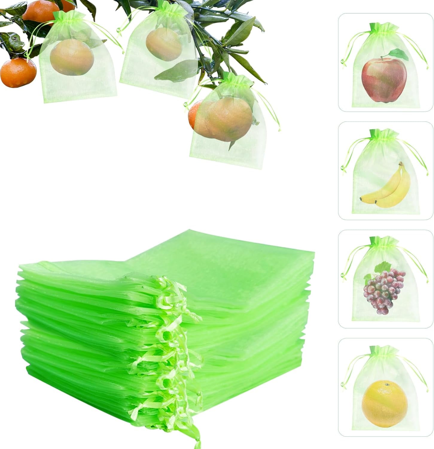 50Pcs/100Pcs Fruit Protection Bags for Fruit Tree Fruit Netting Bags ...