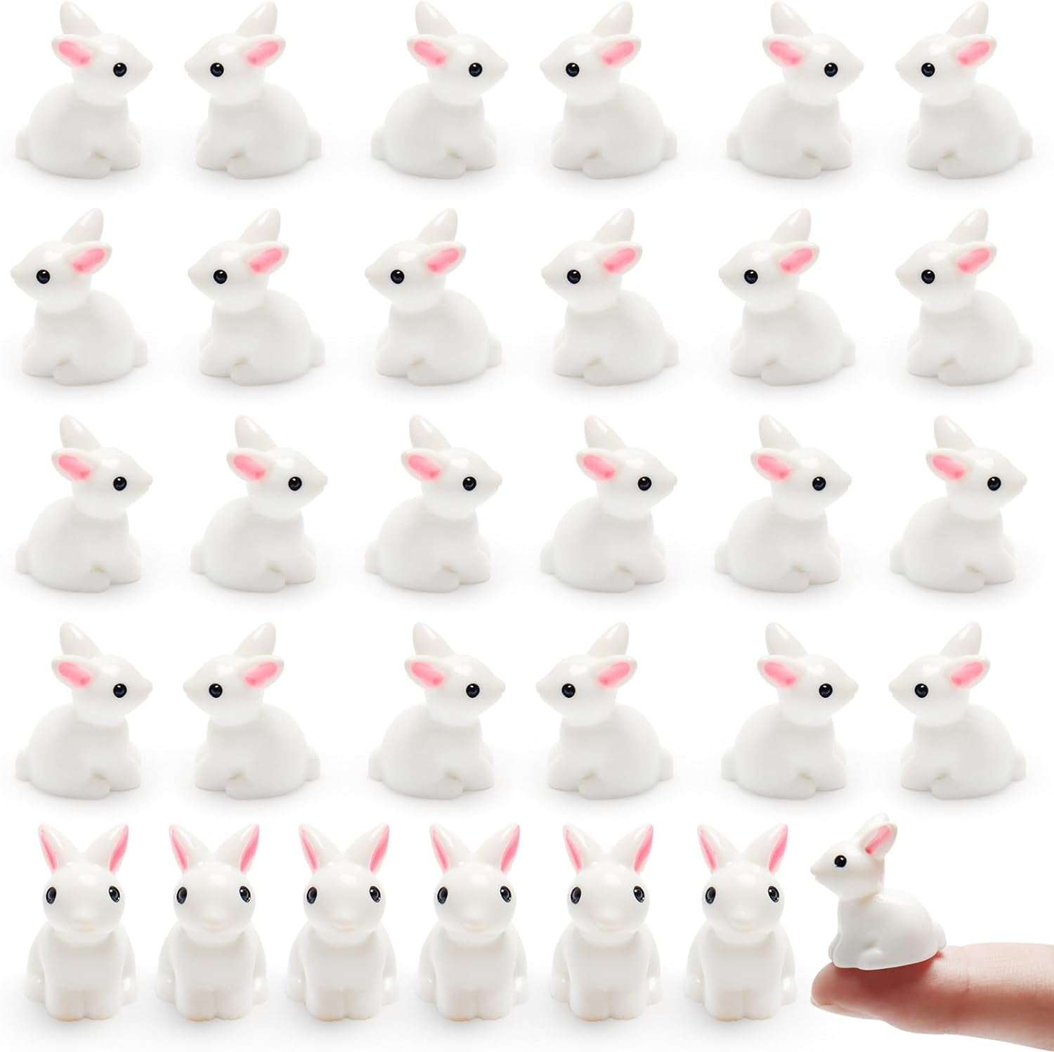 50Pcs/100Pcs Rabbit Miniature Figurines Easter Bunny Mini Rabbits Bunny ...