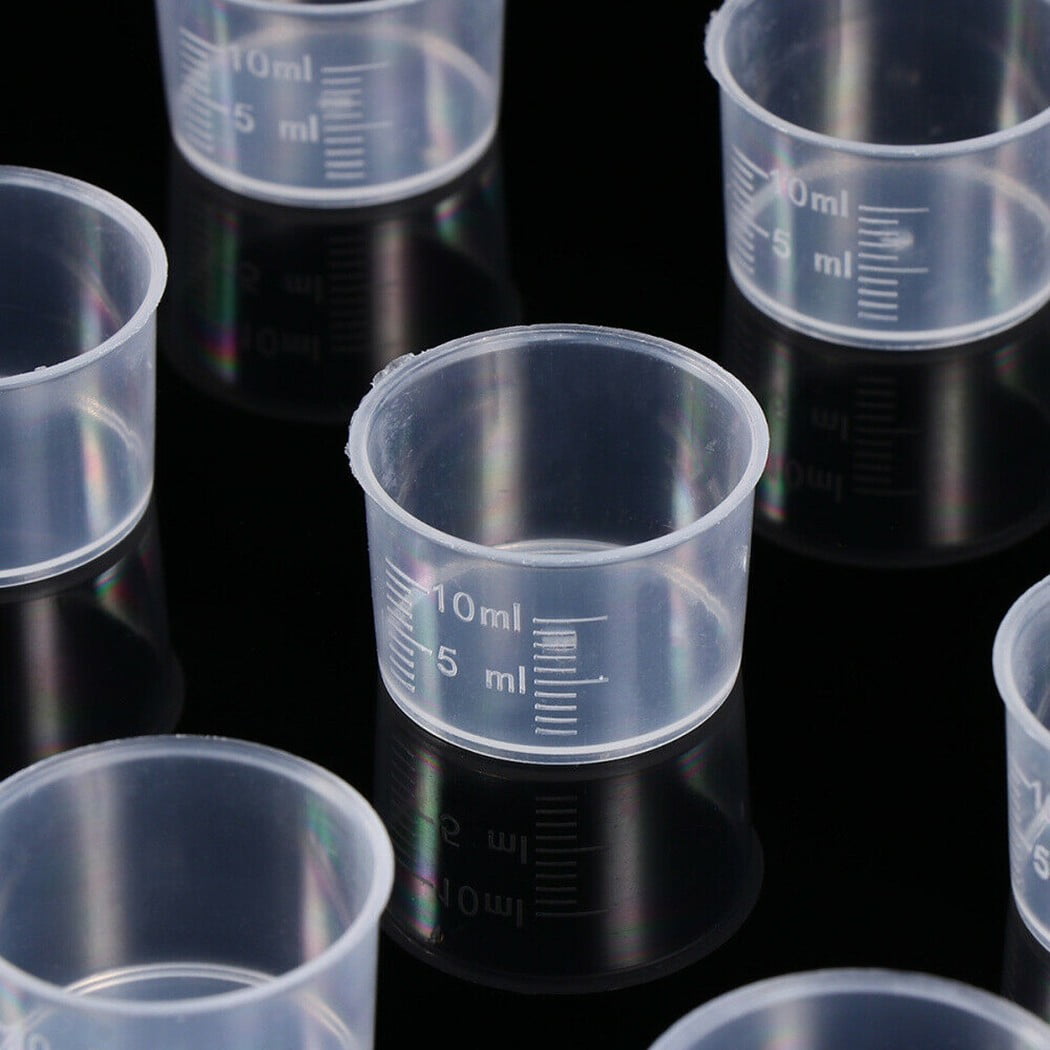 50Pcs 10Ml Plastic Measuring Cup, Scale Cup, Transparent Laboratory ...