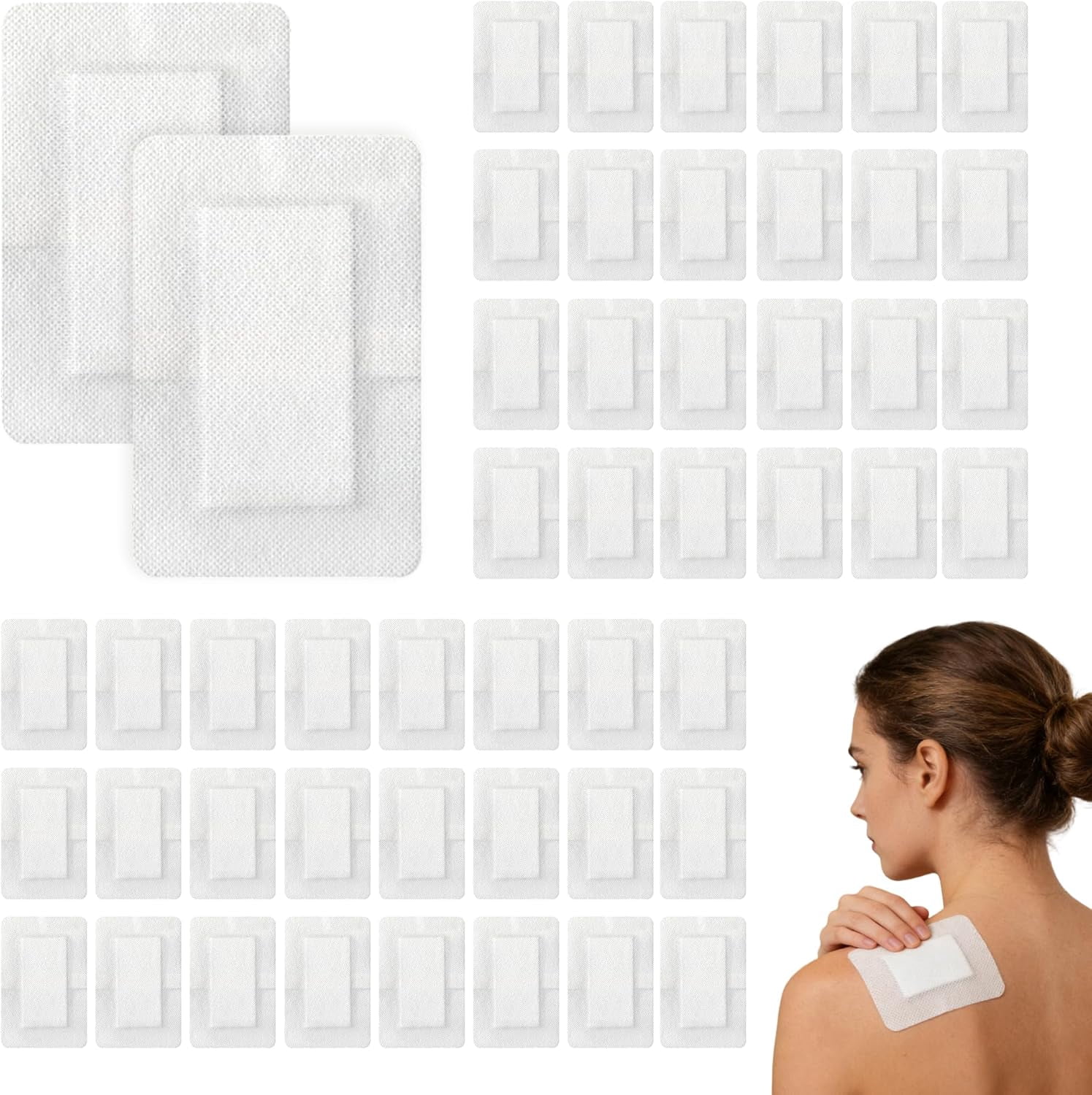 50Pcs 10X15cm Adhesive Wound Dressings, Breathable Large Plasters for ...