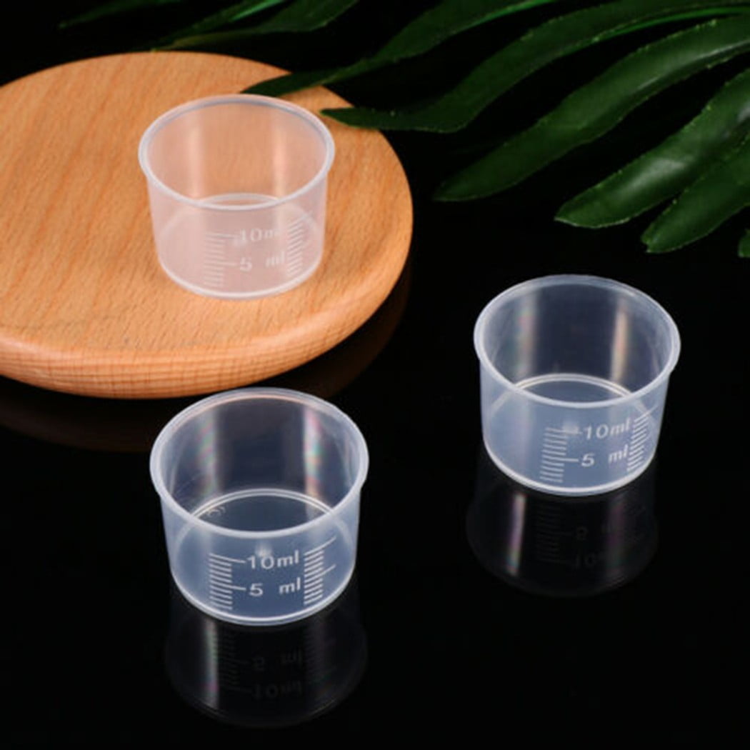 50Pcs 10ml Plastic Measuring Cup, Scale Cup, Transparent Laboratory ...