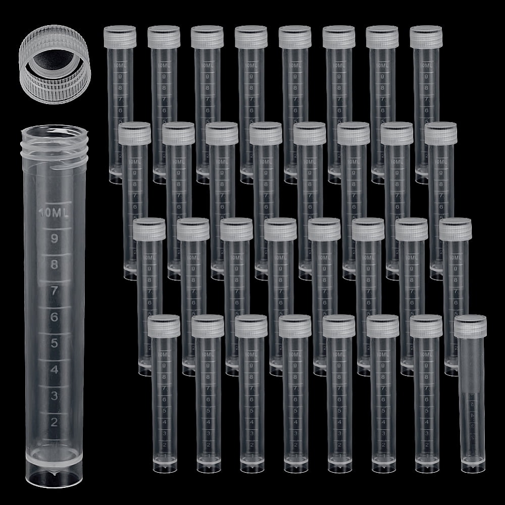 50Pcs 10ml Plastic Small Vials with Screw Caps Sample Containers Tube ...