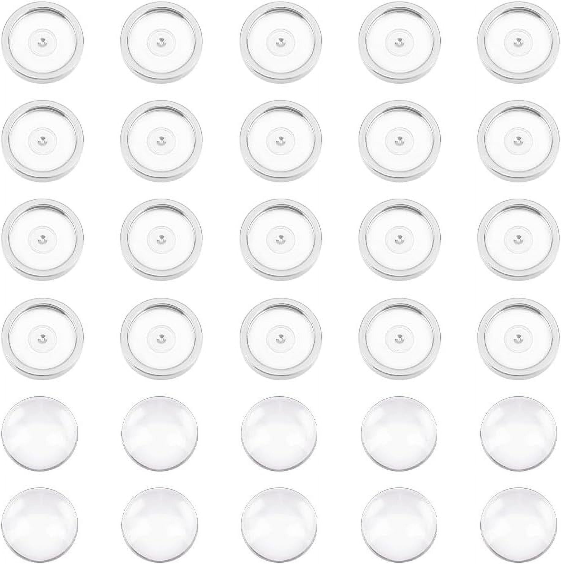50Pcs 10mm Stainless Steel Pendant Cabochon Settings Flat Round ...