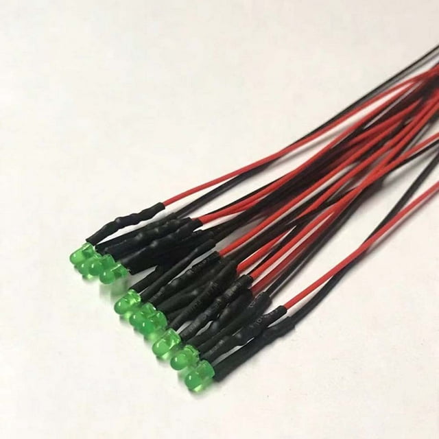 50Pcs 12V Led Lights With Wires Multicolored Emitting Diodes Pre Wired ...