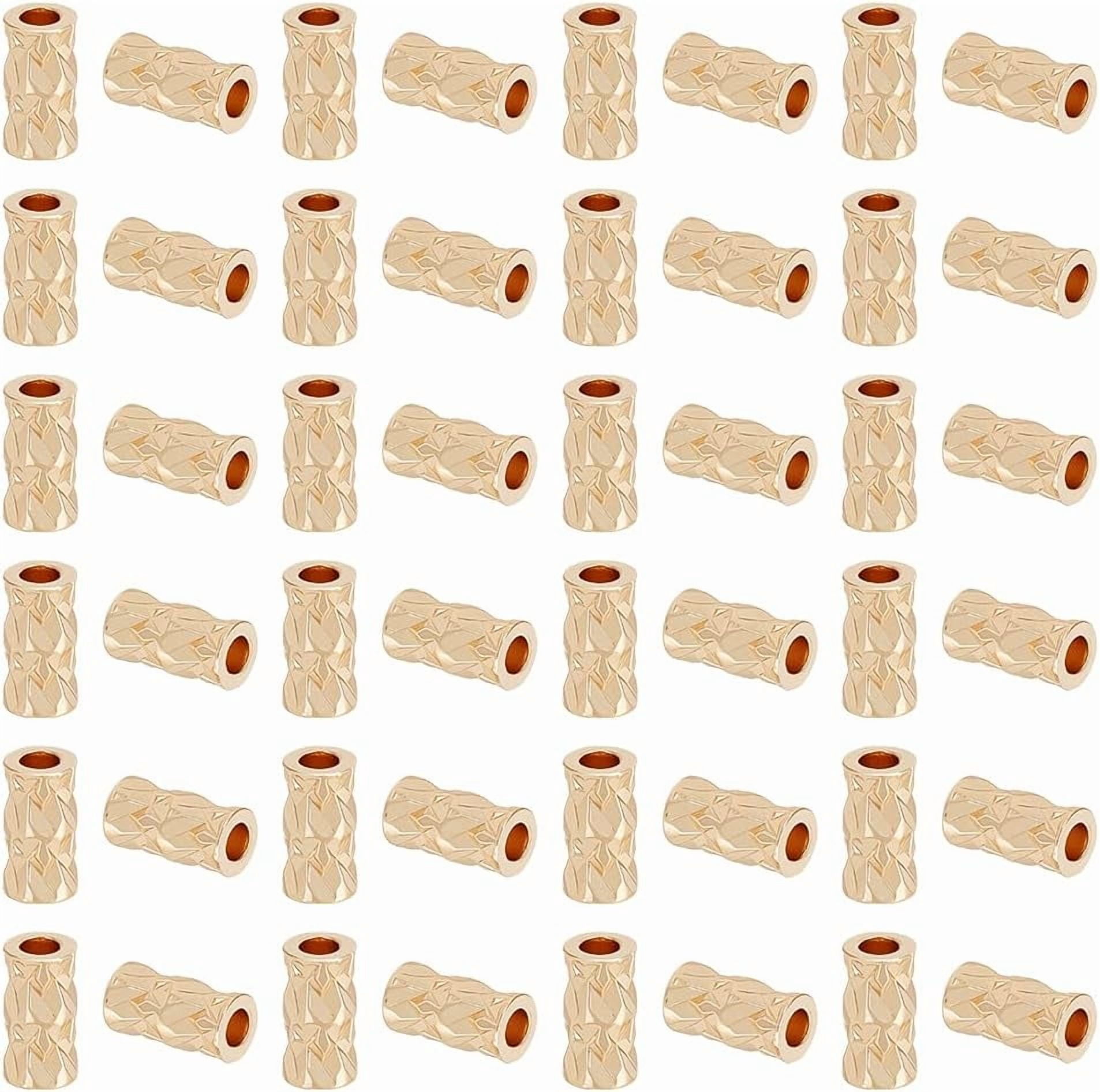 50Pcs 14k Gold Filled Twist Crimp Beads Brass Crimp Tube Beads for DIY ...