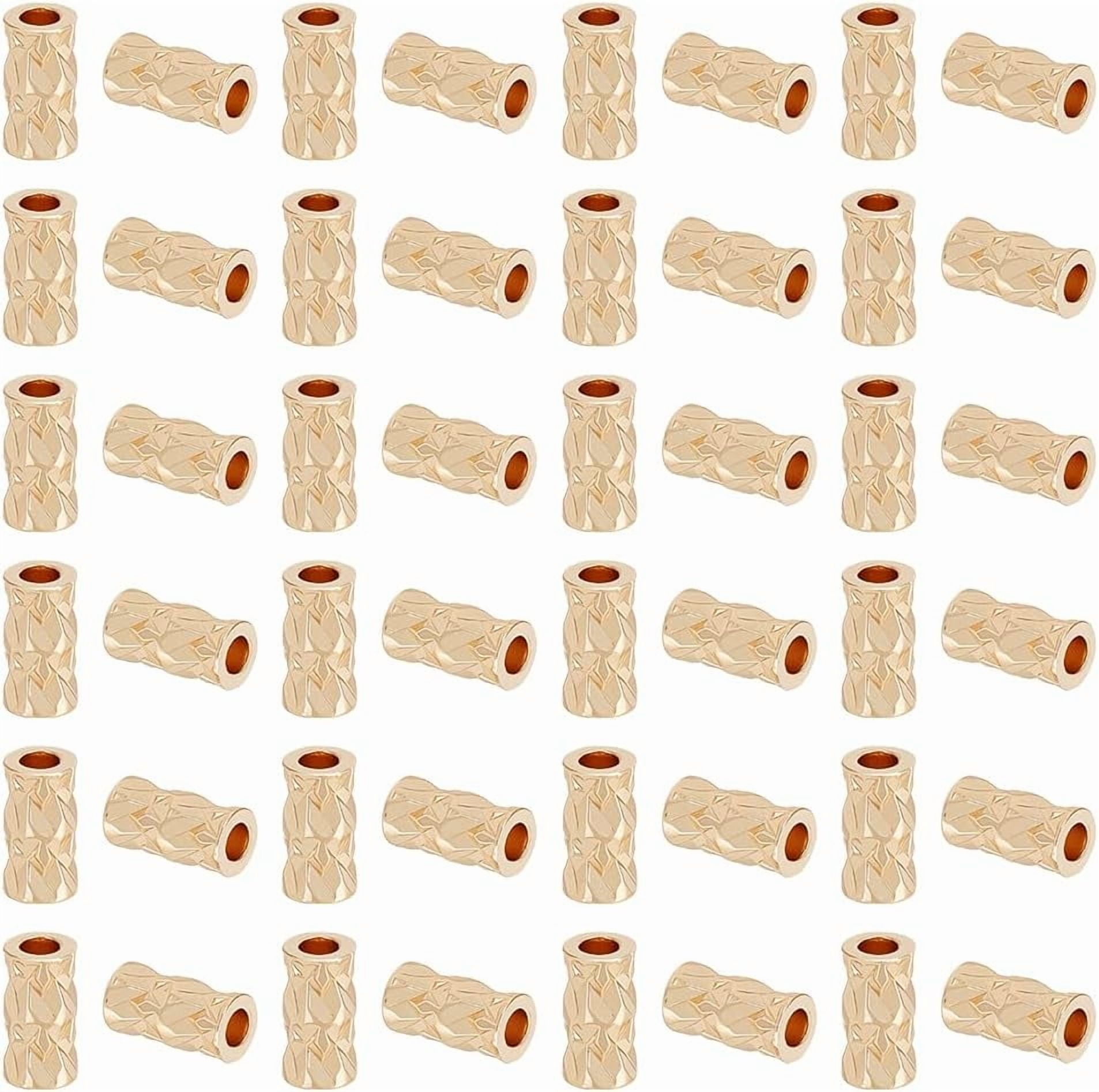 50Pcs 14k Gold Filled Twist Crimp Beads Brass Crimp Tube Beads for DIY ...