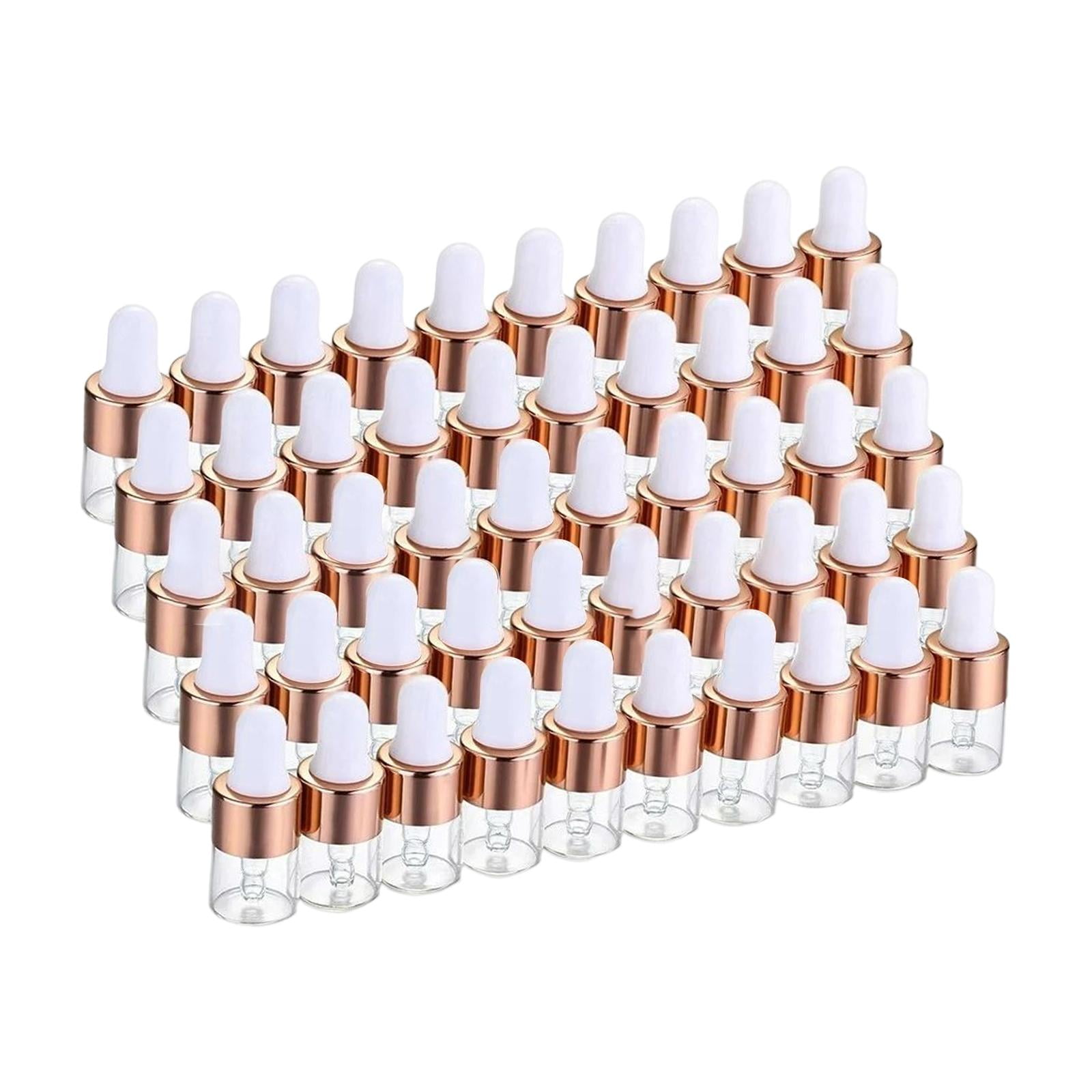 50Pcs 1ml Essential Oil Bottle Empty Vials Glass Pocket Size Clear ...
