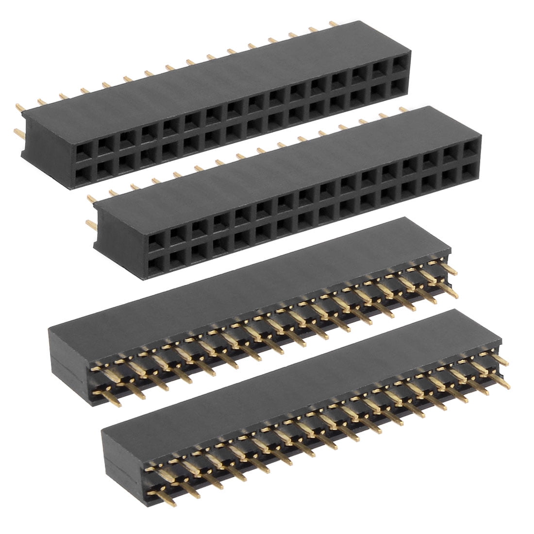 50Pcs 2.54mm Pitch 2x16-Pin Dual Row Straight Connector Female Pin Header Strip - Walmart.com