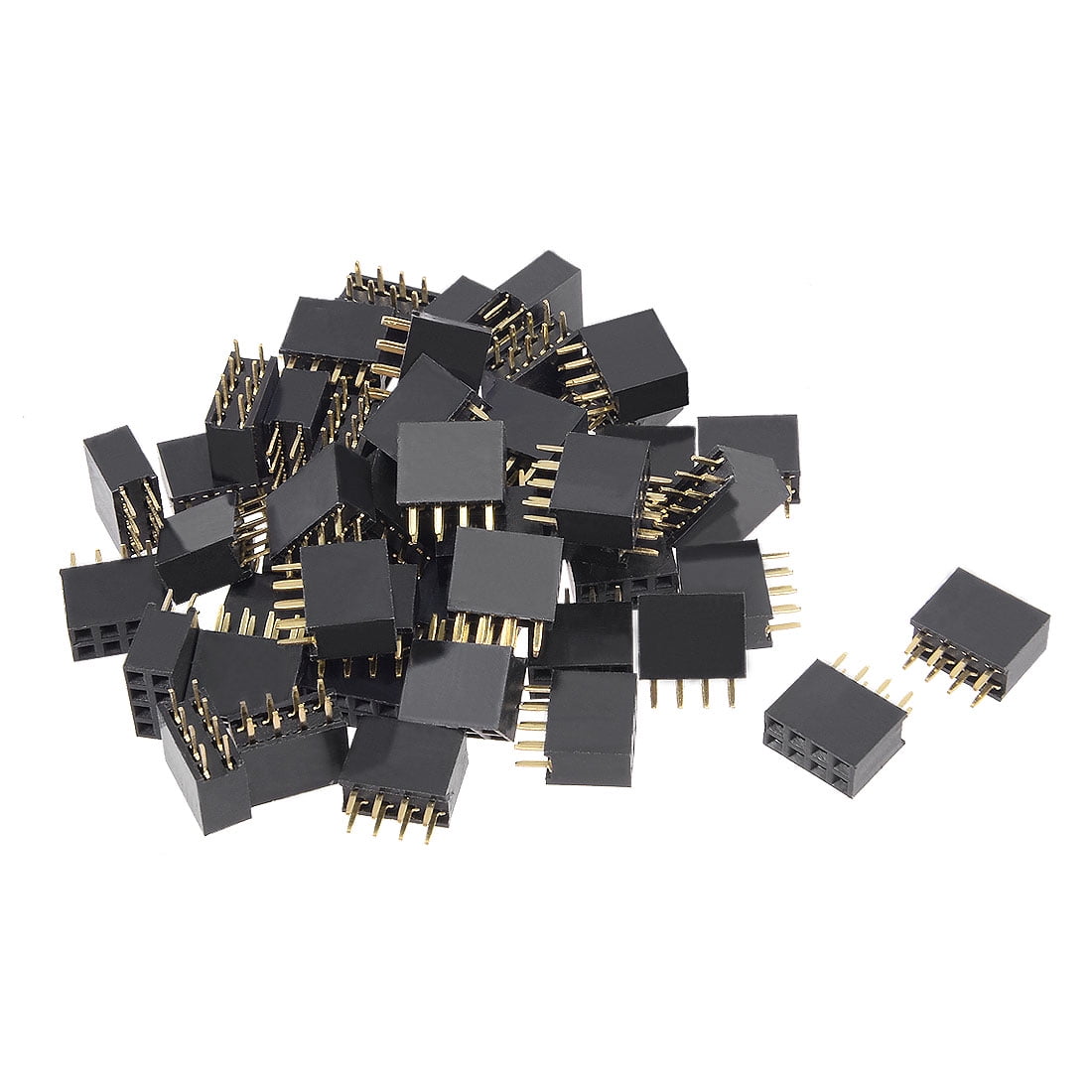 50Pcs 2.54mm Pitch 2x4-Pin Double Row Straight Connector Female Pin ...