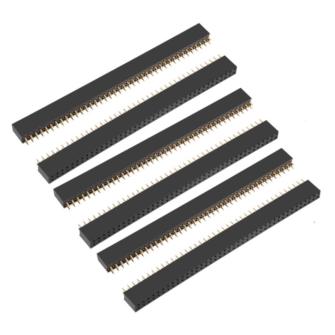 50Pcs 2.54mm Pitch 2x40-Pin 2 Row Straight Connector Female Pin Header ...