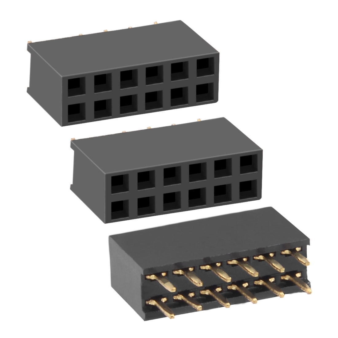 50Pcs 2.54mm Pitch 2x6-Pin 2 Row Straight Connector Female Pin Header ...