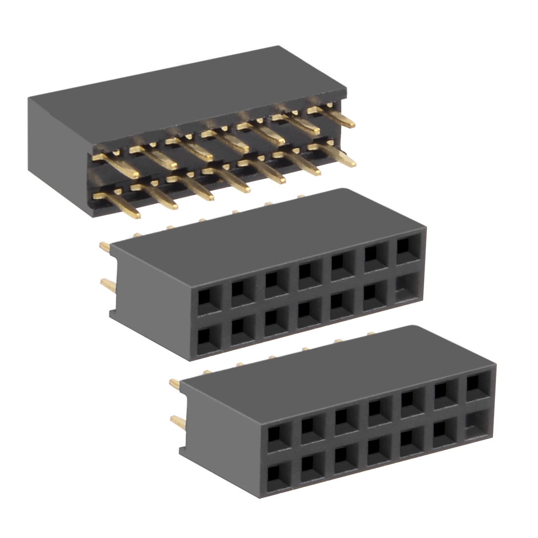 50Pcs 2.54mm Pitch 2x7-Pin Double Row Straight Connector Female Pin ...