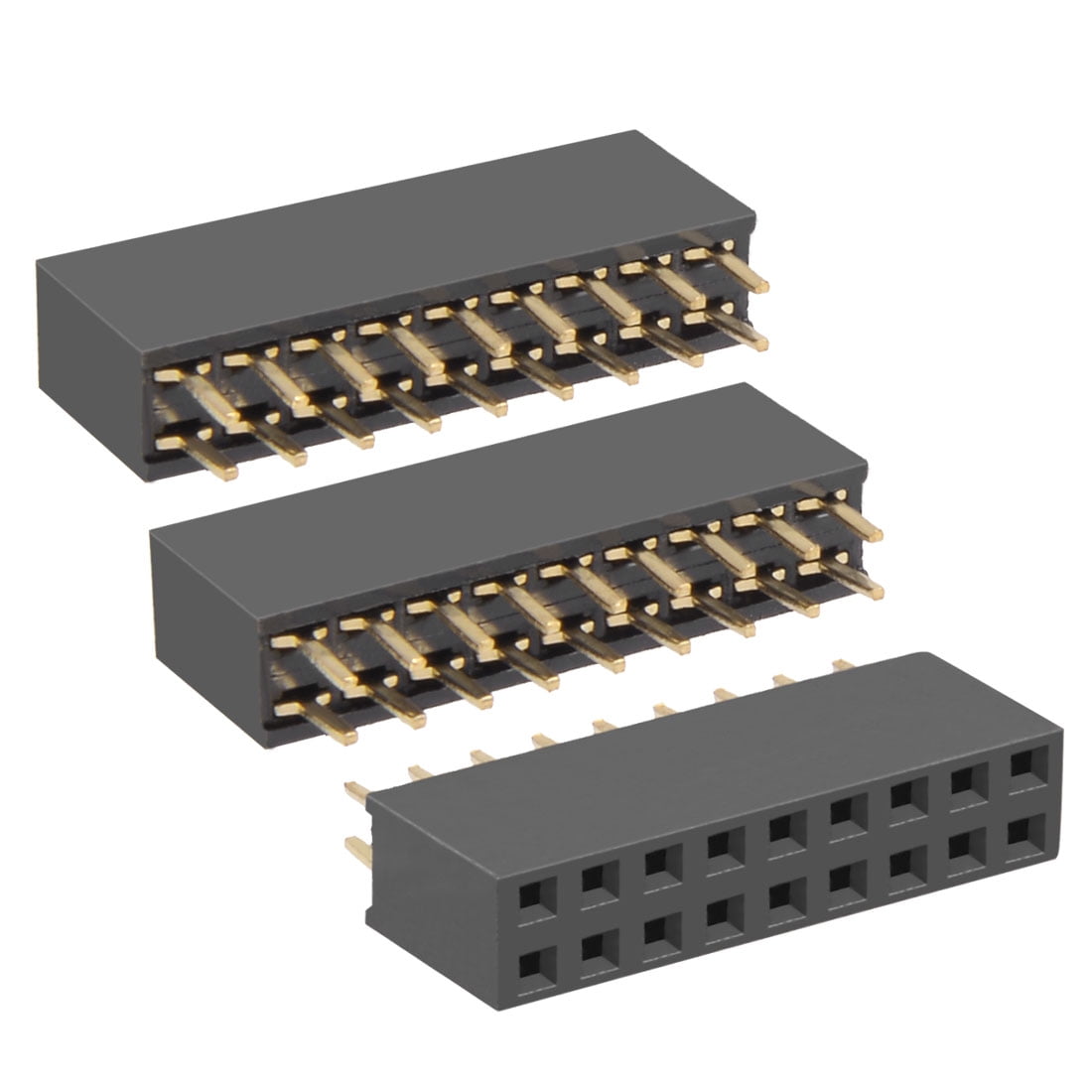 50Pcs 2.54mm Pitch 2x9-Pin Double Row Straight Connector Female Pin ...