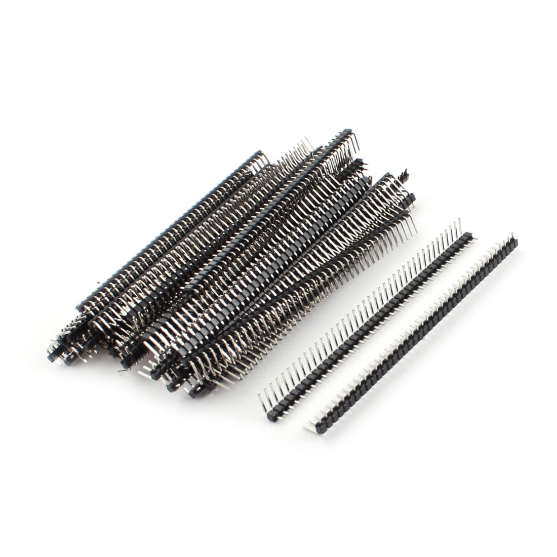 50Pcs 2.54mm Spacing 90 Degree 40-Pin Male Single Row Pin Header Strip ...