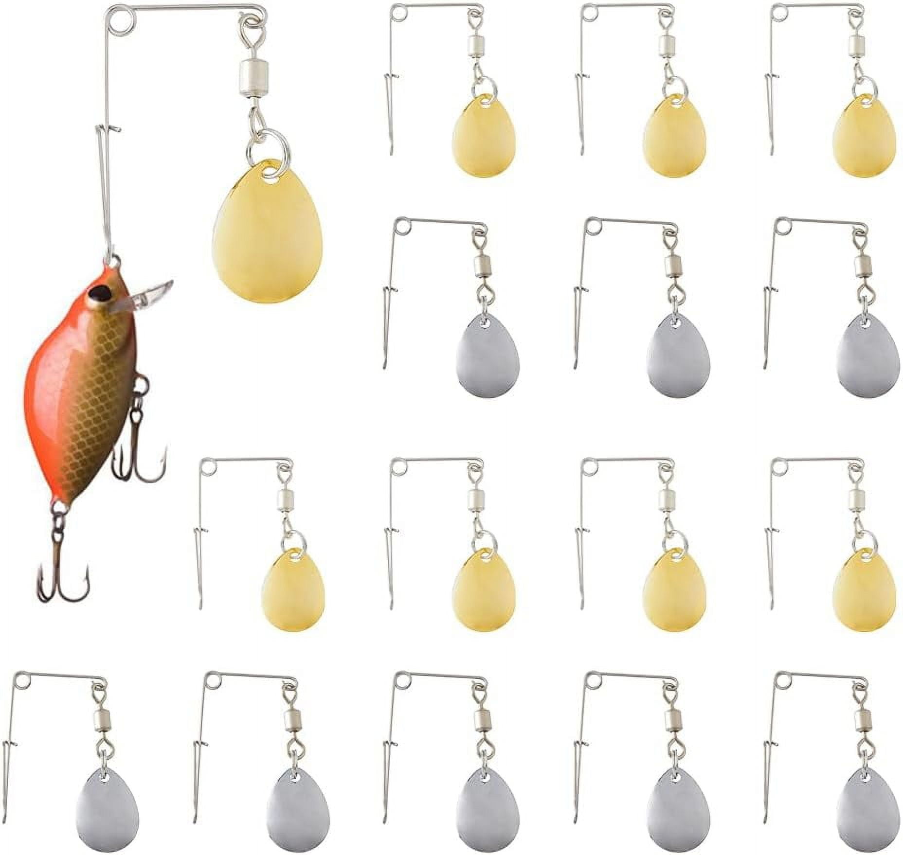 50Pcs 2 Colors Fishing Spinner Blades Spinnerbait Smooth Spoons Rigs ...