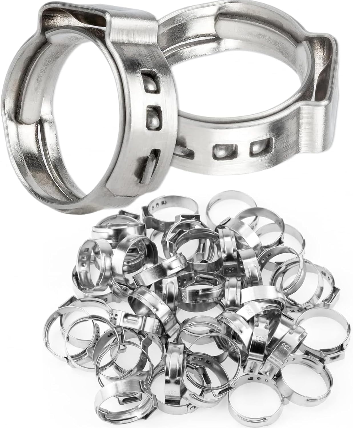 50Pcs(20.3mm-23.5mm)3/4" Single Ear Hose Clamp Hose Crimp Clamps Ear ...