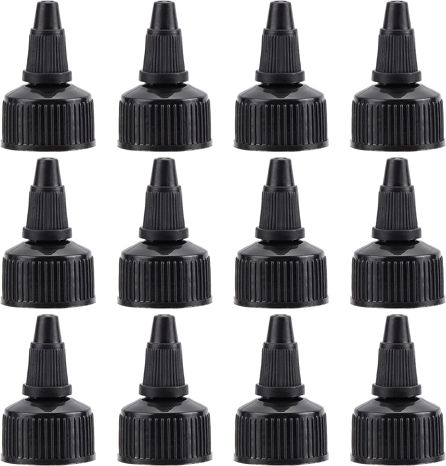 50Pcs 24/410 Plastic Squeeze Bottle Cap Replacement Black Plastic ...