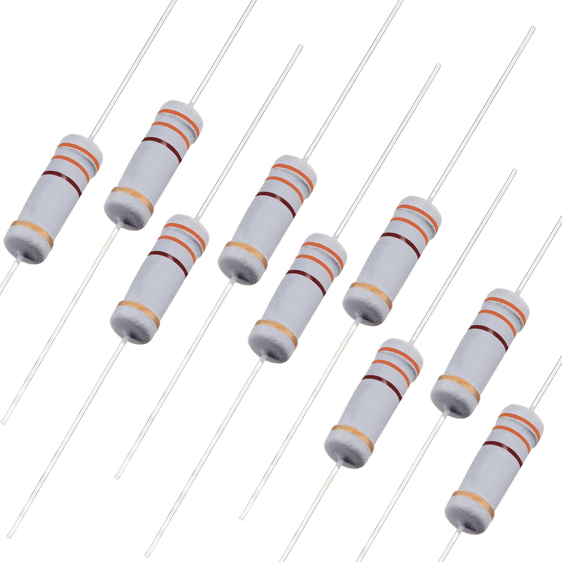 50Pcs 2W 330 Ohm Carbon Film Resistor 5% Tolerance 4 Color Bands ...