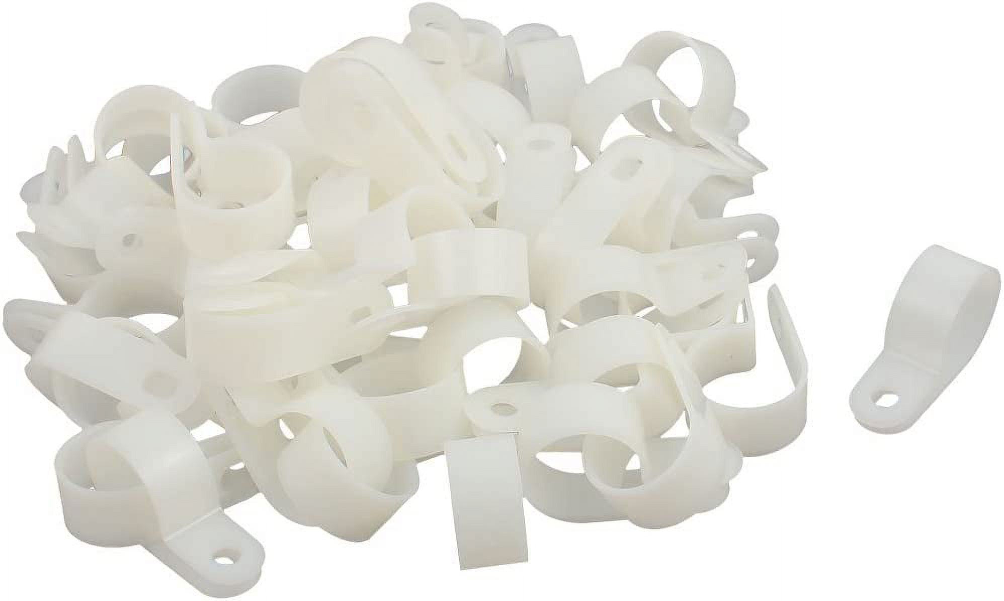 50Pcs 3/4" creamy-white Nylon R-Type Cable Clamp for Cables Tubings ...